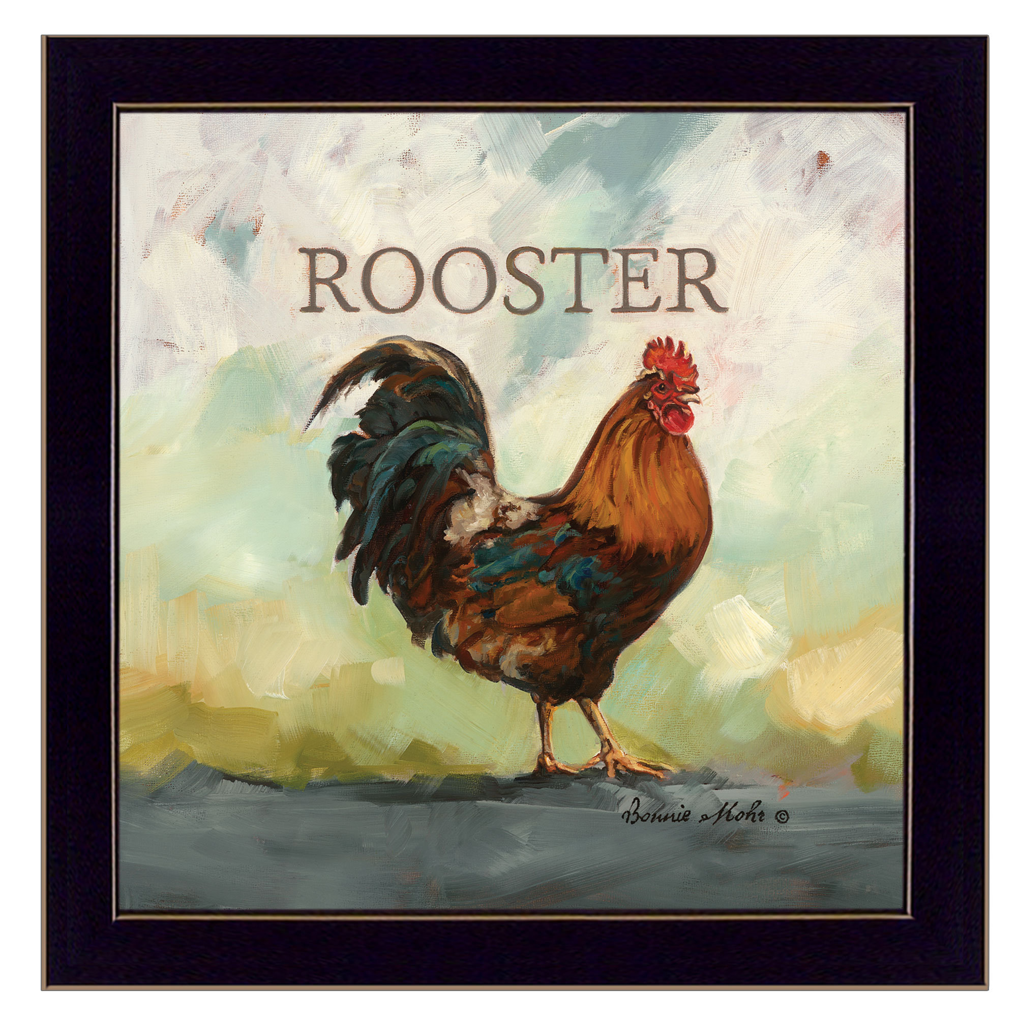 August Grove® "Raleigh the Rooster" by Bonnie Mohr, Ready to Hang Framed Print | Wayfair